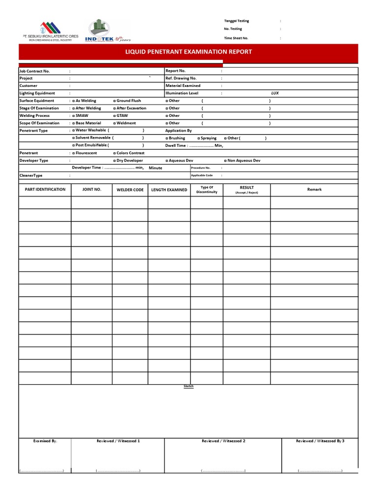 Form Penetrant Test | PDF | Welding | Construction