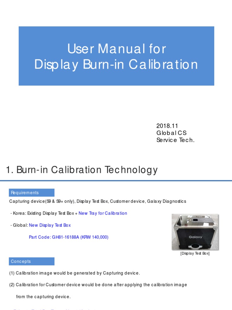 User Manual For Display Burn-In Calibration - ENG - Rev1.5 - 181106 | PDF | Calibration ...