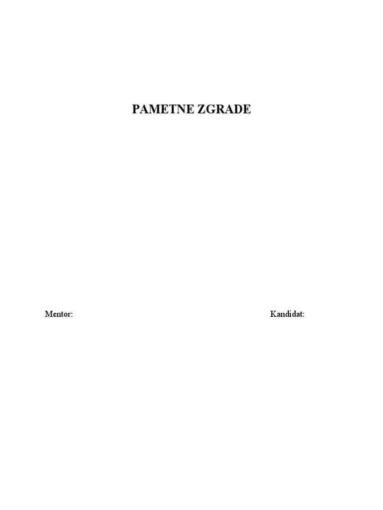 Seminarski Rad - Pametne Zgrade | PDF