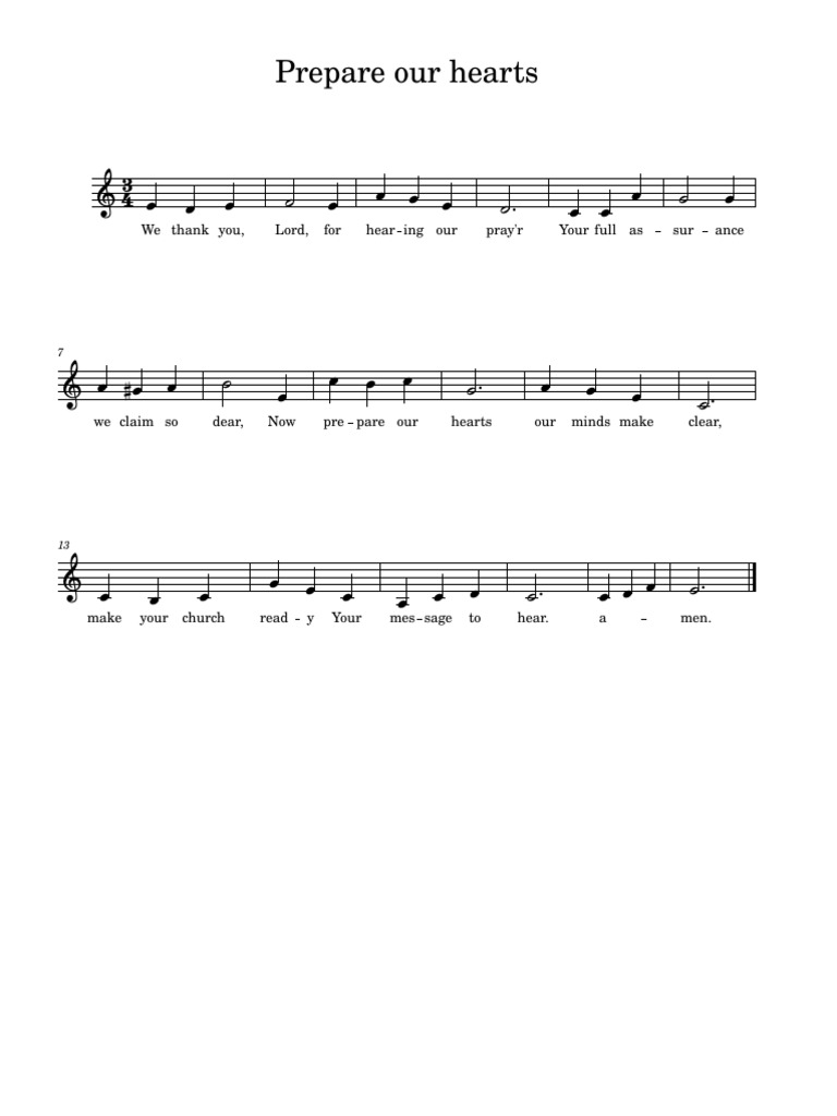 Prepare Our Hearts | PDF