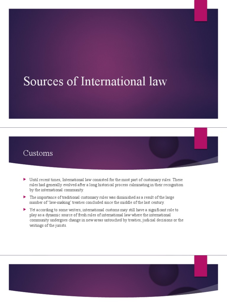 Sources of International Law | PDF | International Law | Treaty