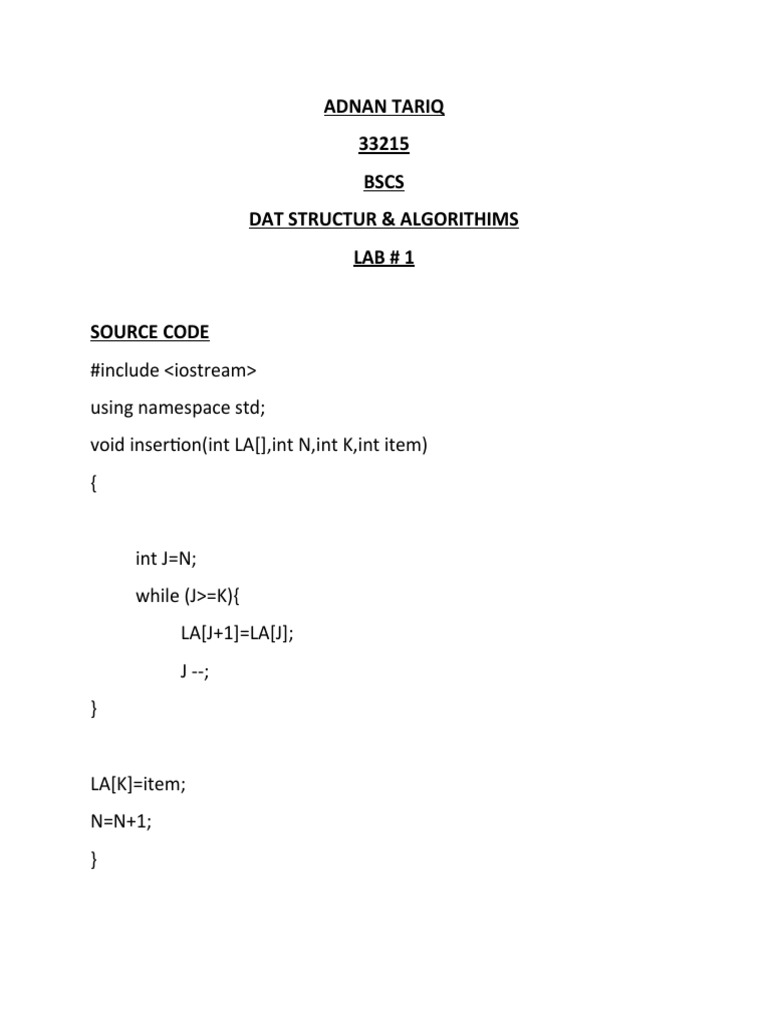 Data Structure Lab1 Pdf