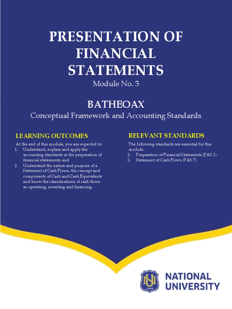 Module 03 - Presentation of Financial Statements | PDF | Financial Statement | Going Concern