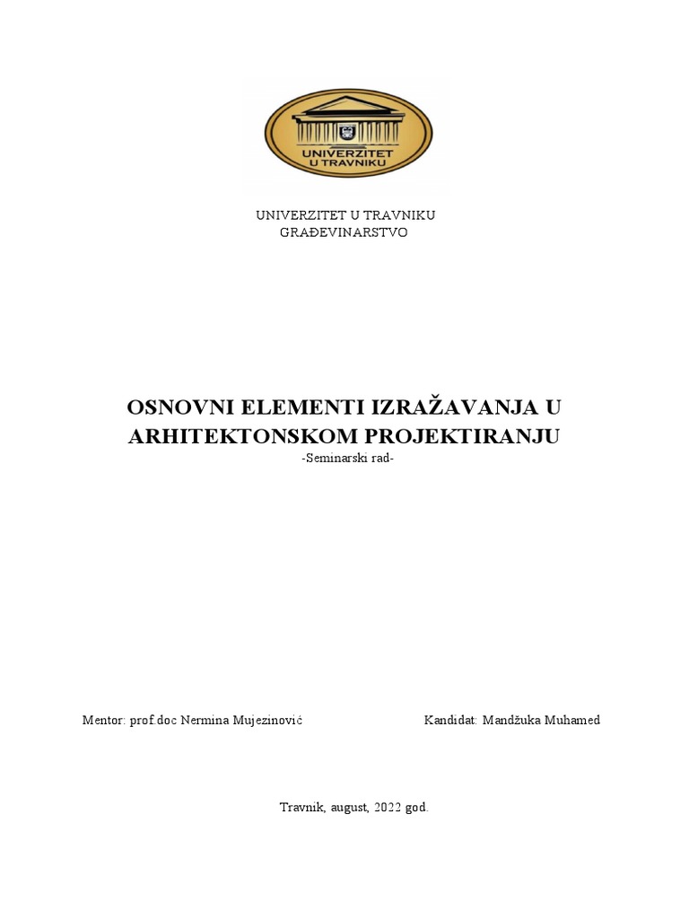 oSNOVNI ELEMENTI ISTRAŽIVANJA U ARH. PROJEKTIRANJU | PDF