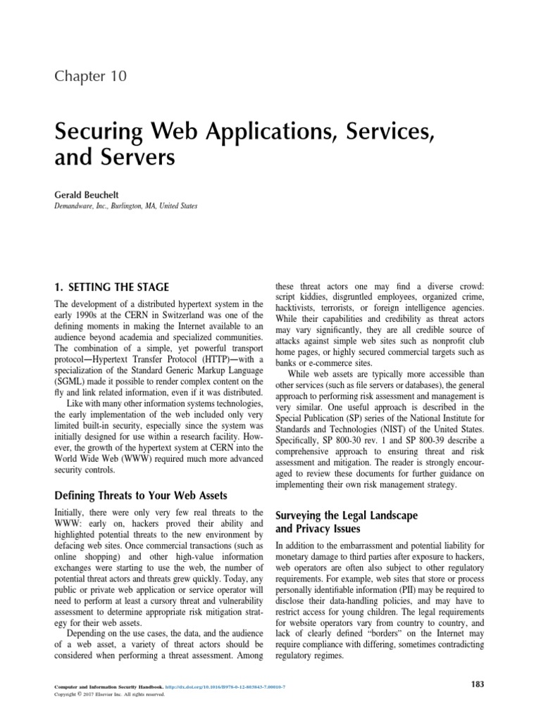 Securing Web Applications, Services, and Servers | PDF | Soap ...