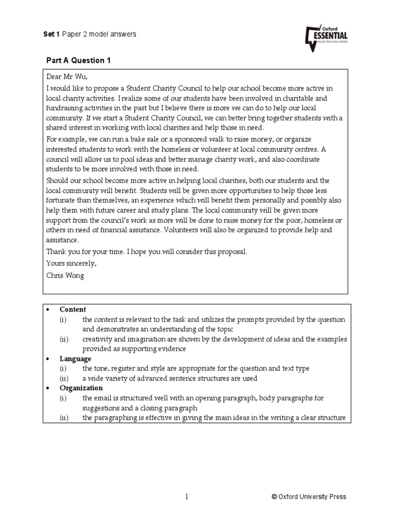 OE Set 1 P2 Model Answers | PDF | Fashion | Question