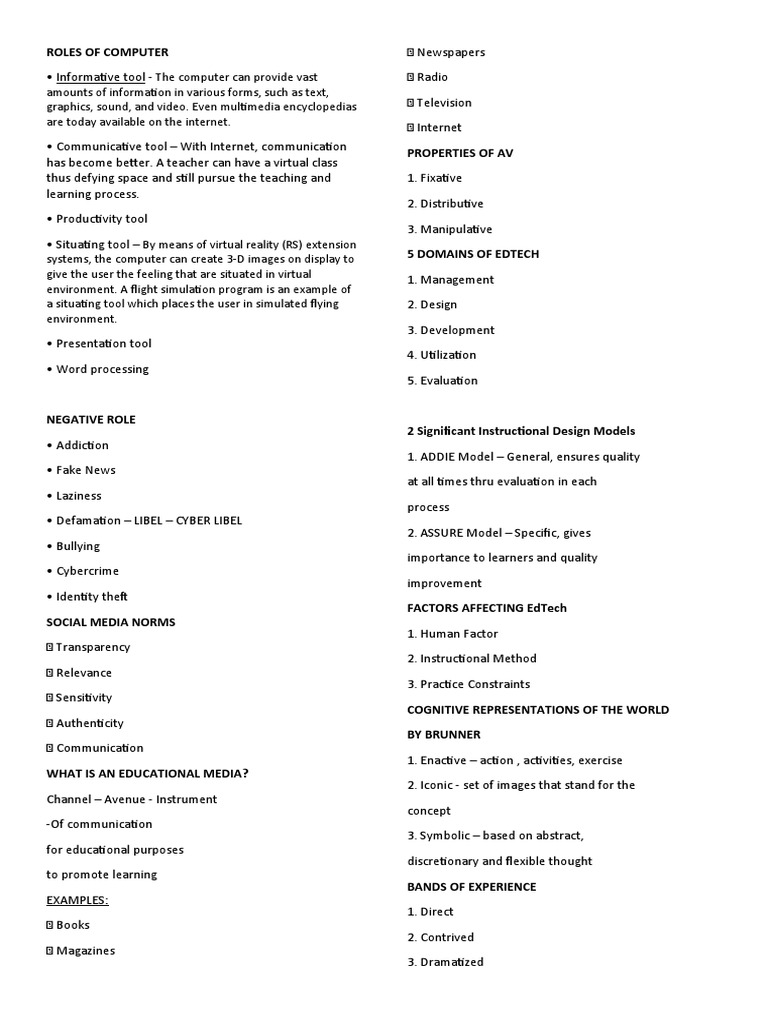 EDTECH Handouts | PDF | Educational Technology | Teaching Method