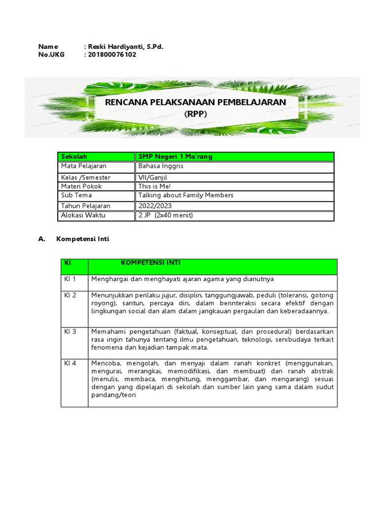 RPP Chapter 2 Telling Family Members | PDF