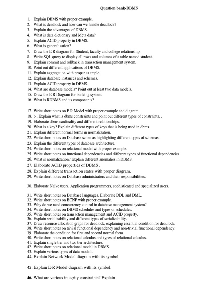 Question Dbms | Descargar gratis PDF | Databases | Relational Database Question Dbms | Descargar gratis PDF | Databases | Relational Database