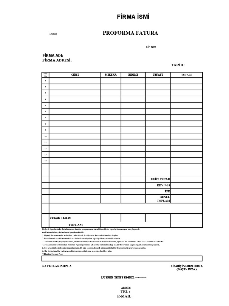 Proforma Fatura | PDF