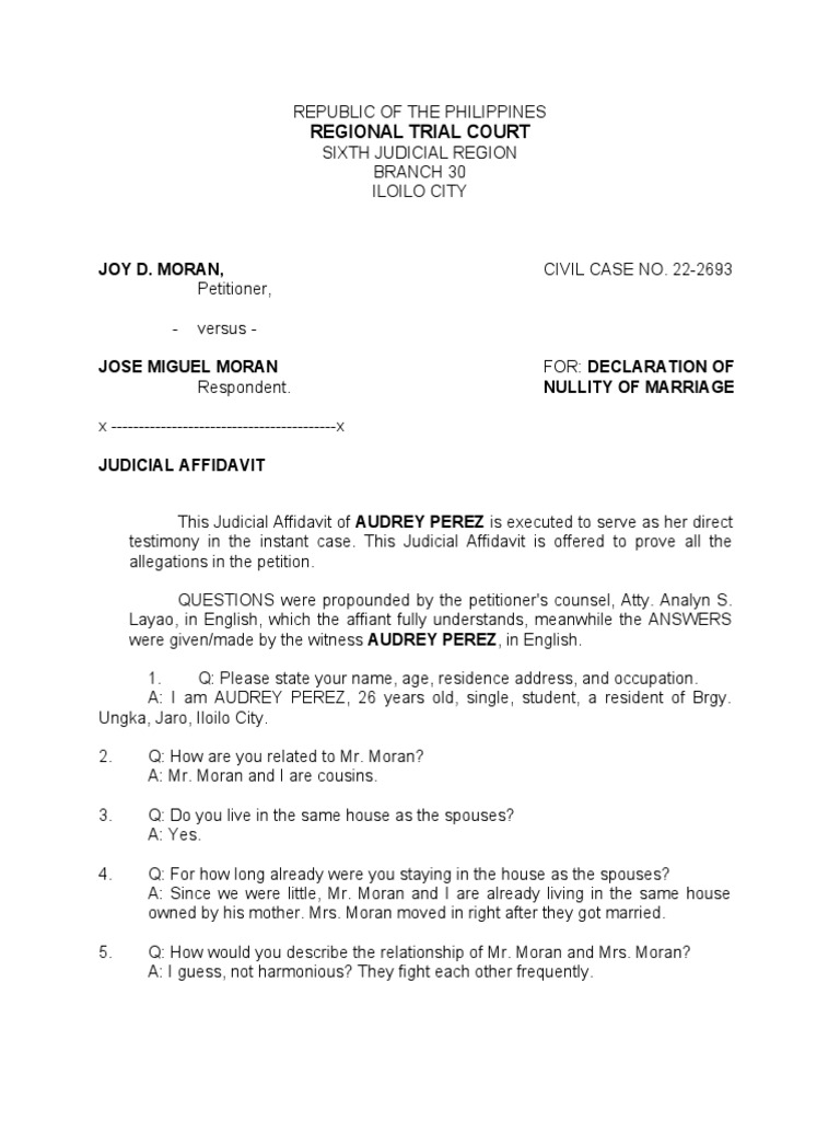 Audrey Perez | PDF | Affidavit | Public Law