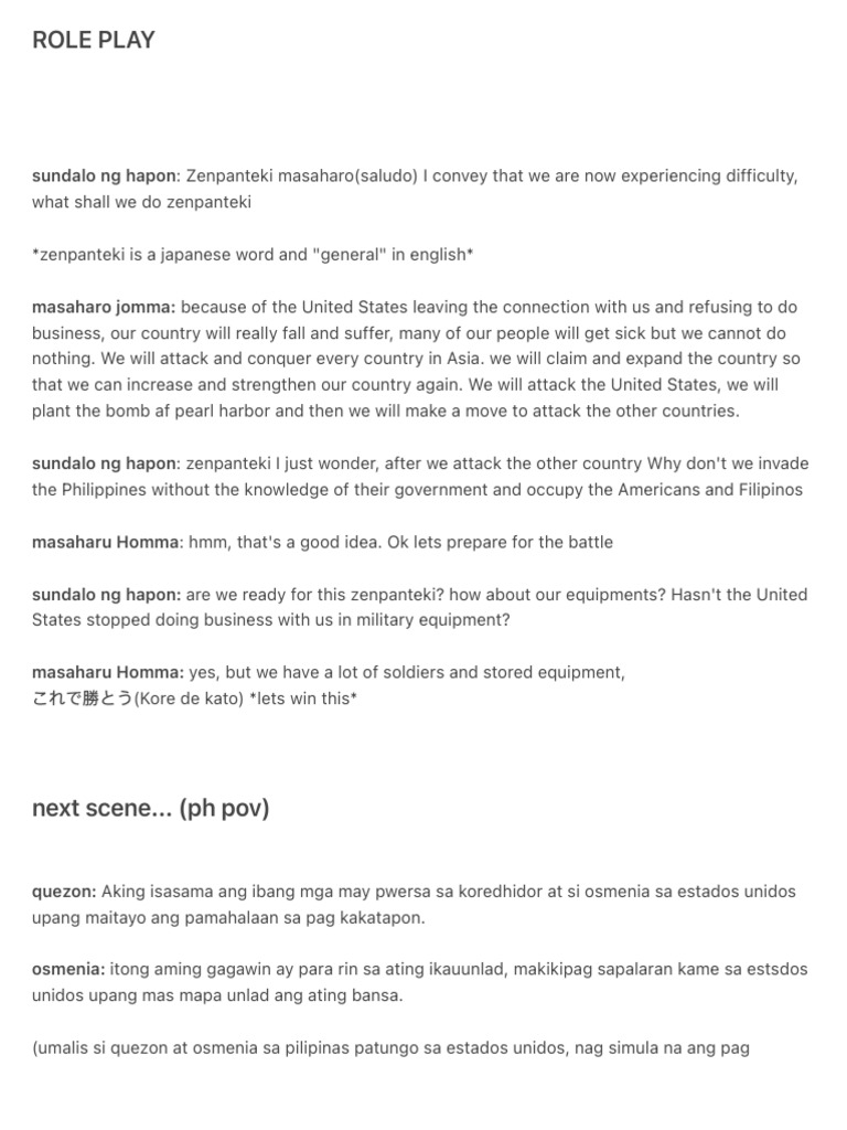 Role Play | PDF | Philippines