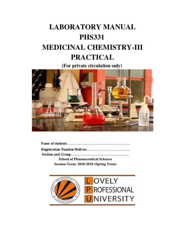 Med Chem III Lab Manual | PDF | Titration | Chemistry
