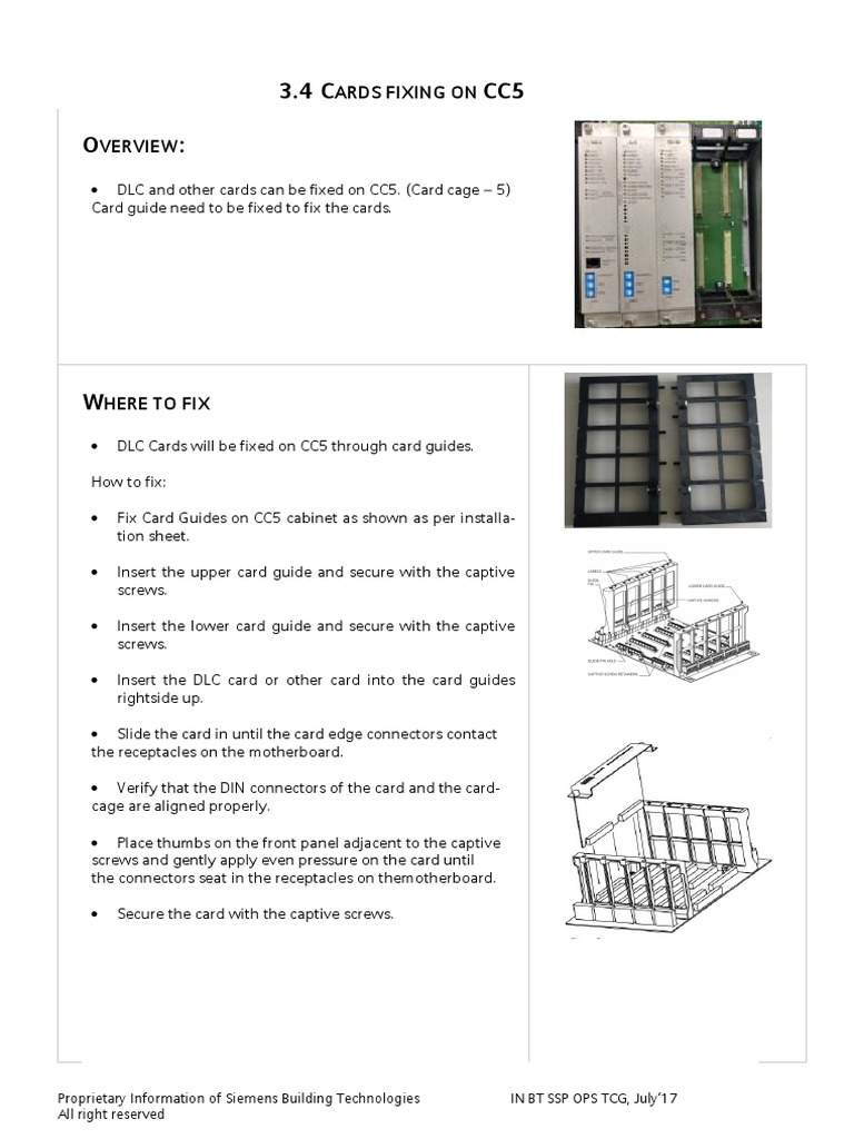 Installing DLC Cards on CC5 | PDF