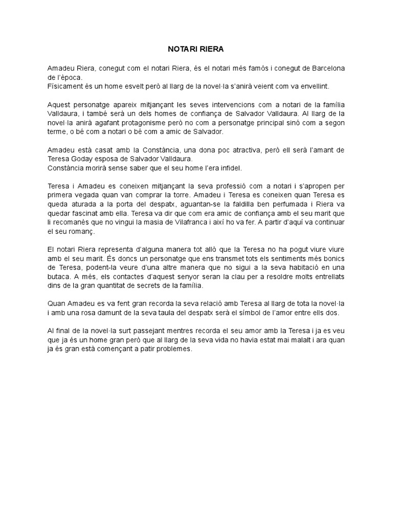 NOTARI RIERA (Mirall Trencat) | PDF