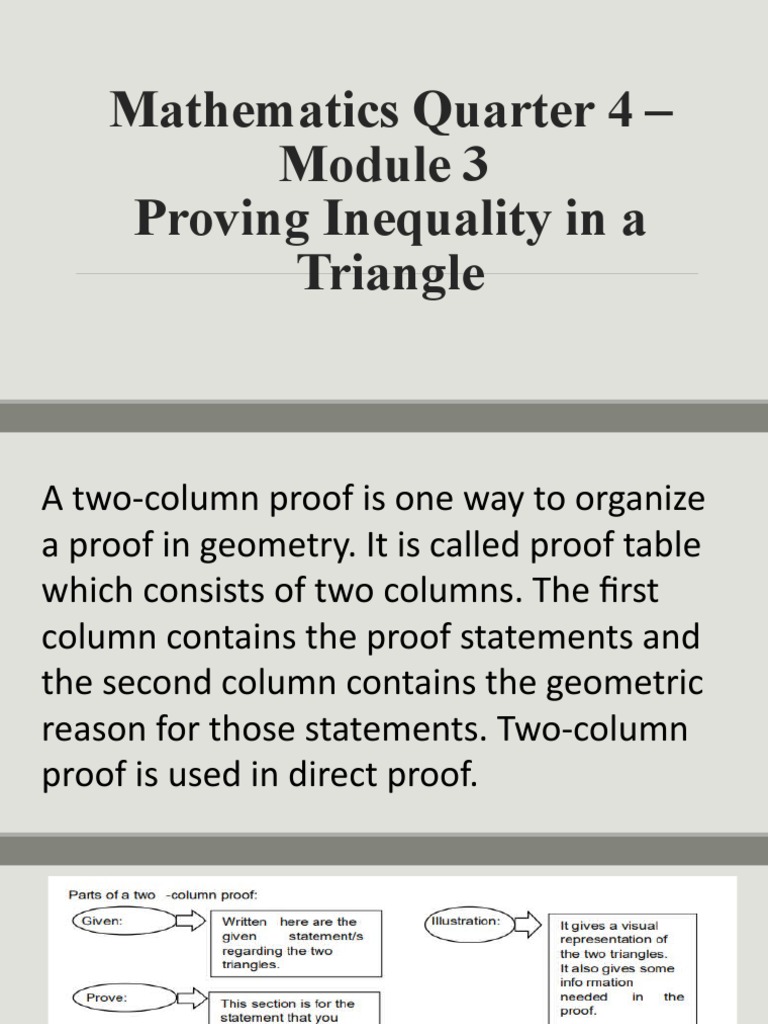 Proving Triangle Inequalities Module | PDF