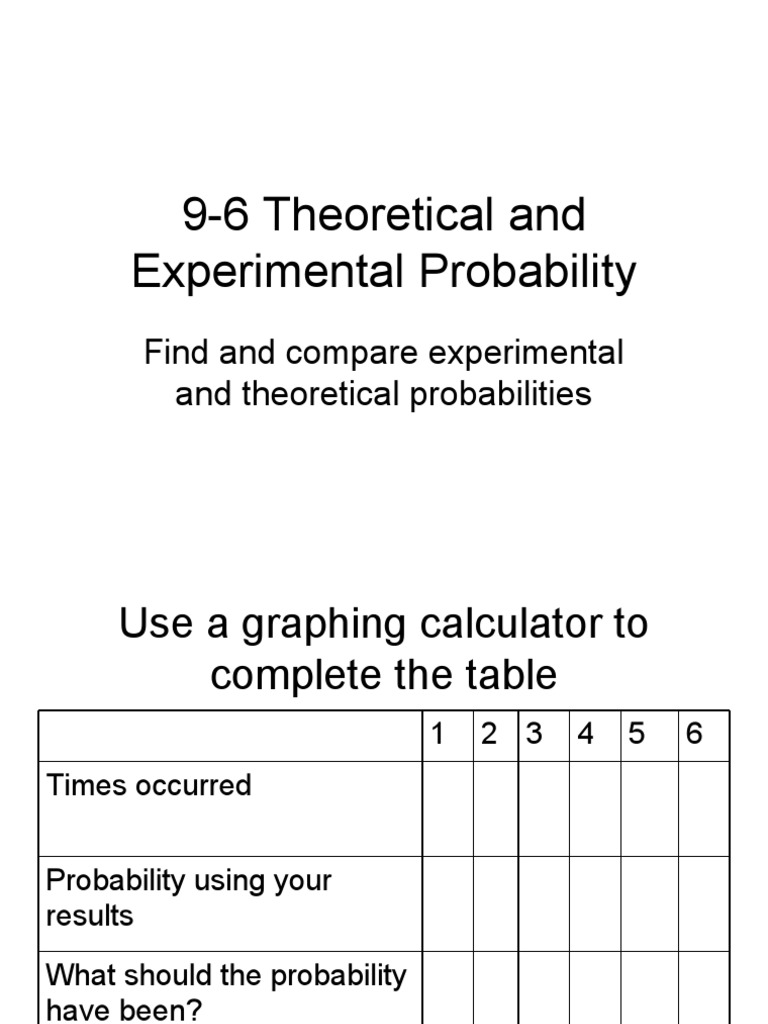 MATH 8-WEEK 8 Q4-Theoretical-And-Experimental-Probability-1234186564098649-1 | PDF