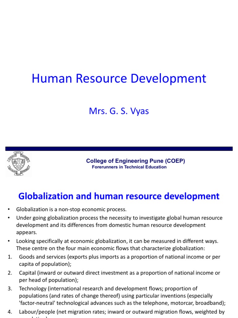 Globalisation & HRD | PDF | Globalization | Human Resource Management