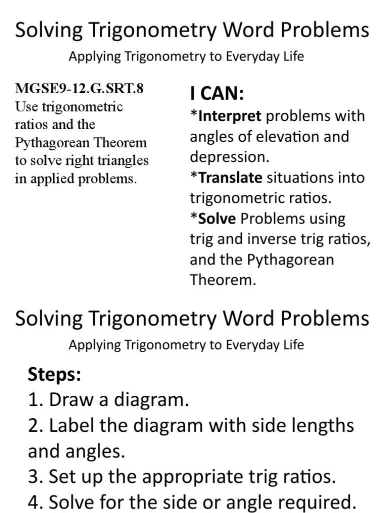 Q4 MATH 9-WEEK 4 - Word Problems Involving Right Triangles | PDF ...