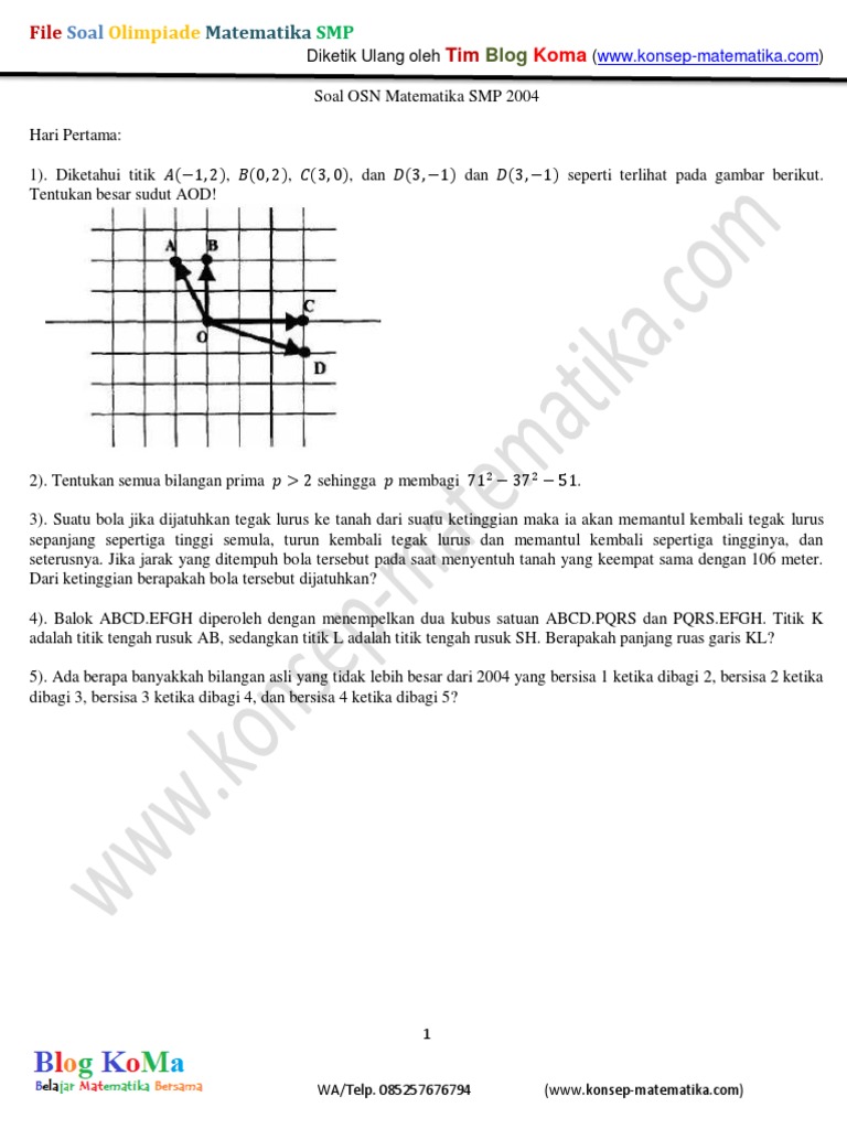 2004 Soal OSN Matik SMP | PDF