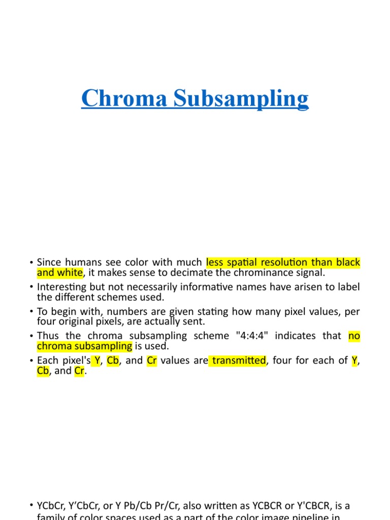 4.chroma Subsampling | PDF