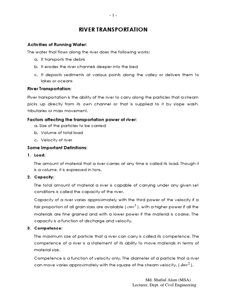 River Transportation | PDF | River | Sediment