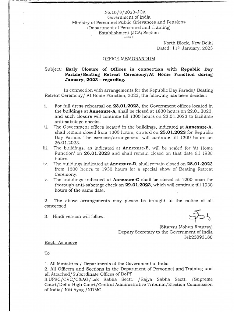 Early Closure 2023 | PDF