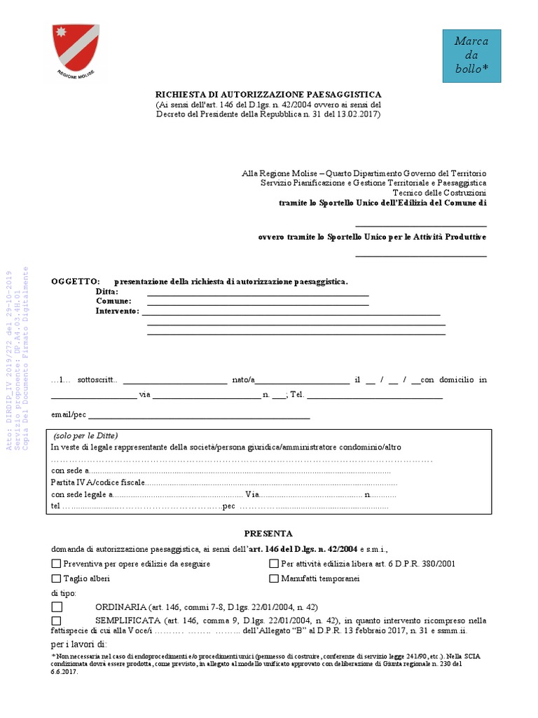 Modello Istanza | PDF