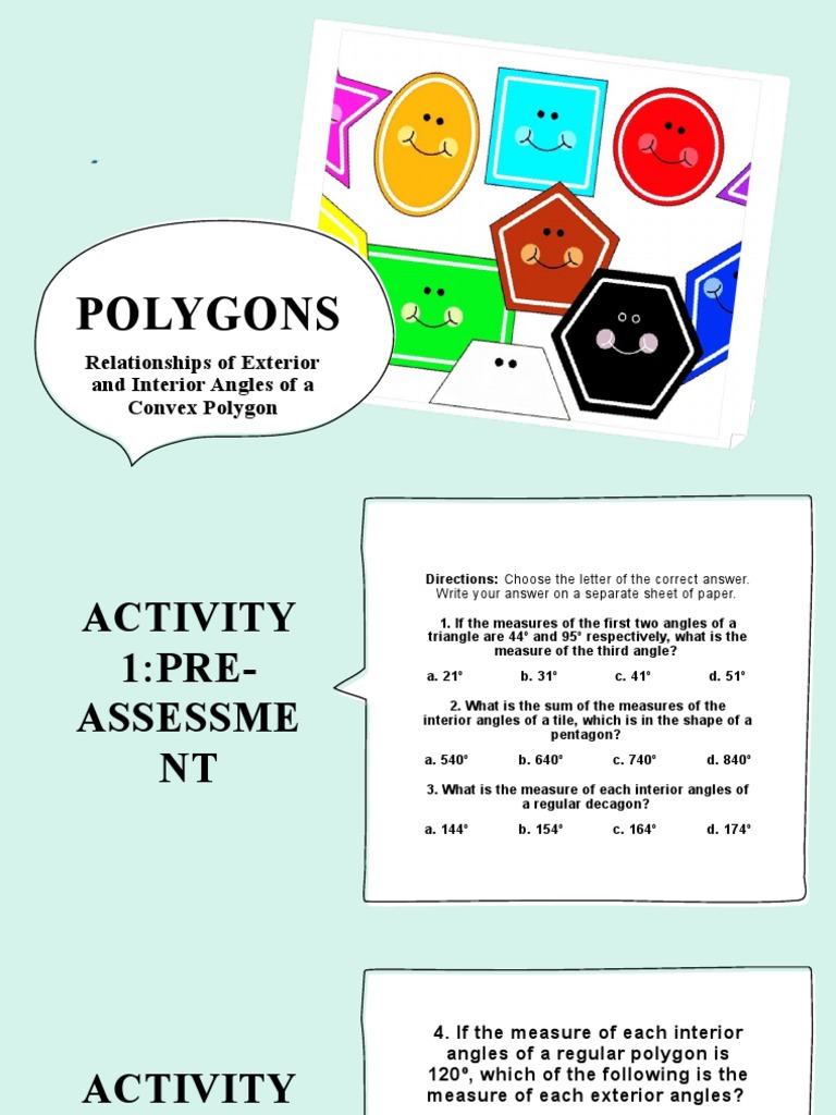 2-Math 7-Q3-Week 6-Relationships of Exterior and Interior Angles of A Convex Polygon | PDF ...