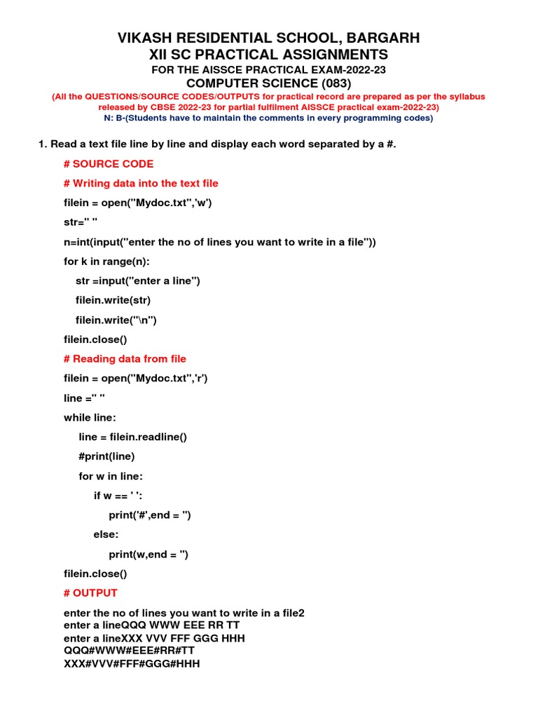Xii SC Practical Assignment | PDF | Computing | Data Management