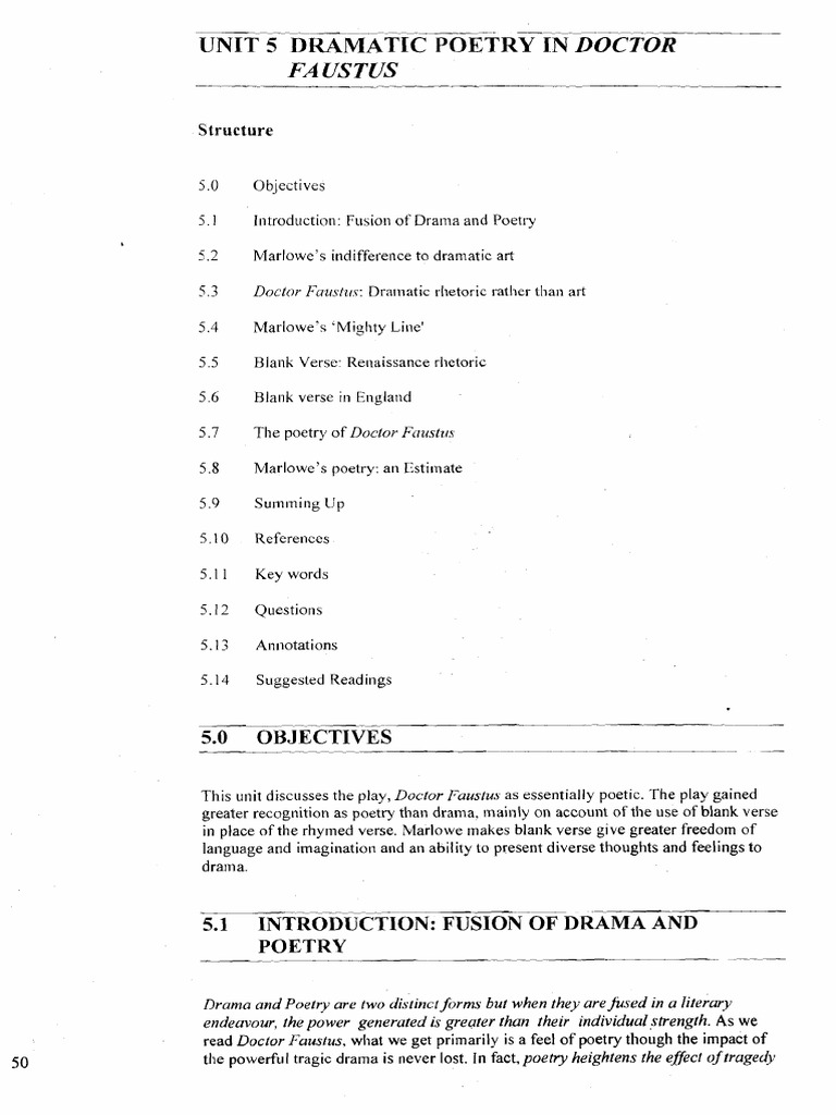 Dramatic Poetry in Doctor Faustus | PDF | Poetry | Metre (Poetry)