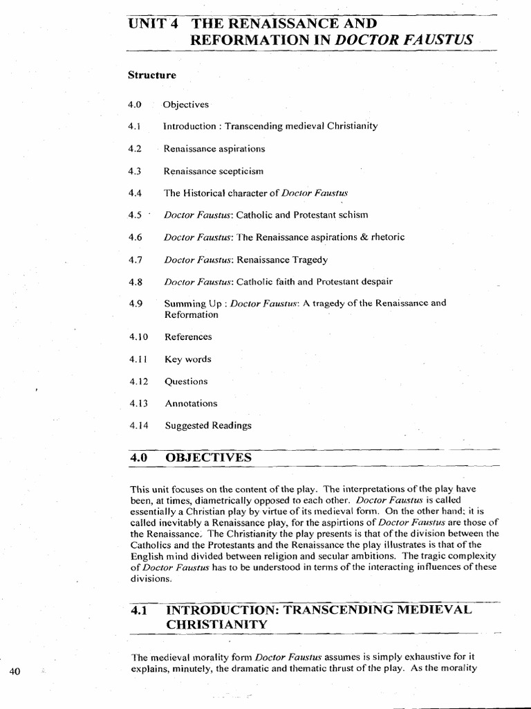 Doctor Faustus: Renaissance and Reformation | PDF | Protestantism ...