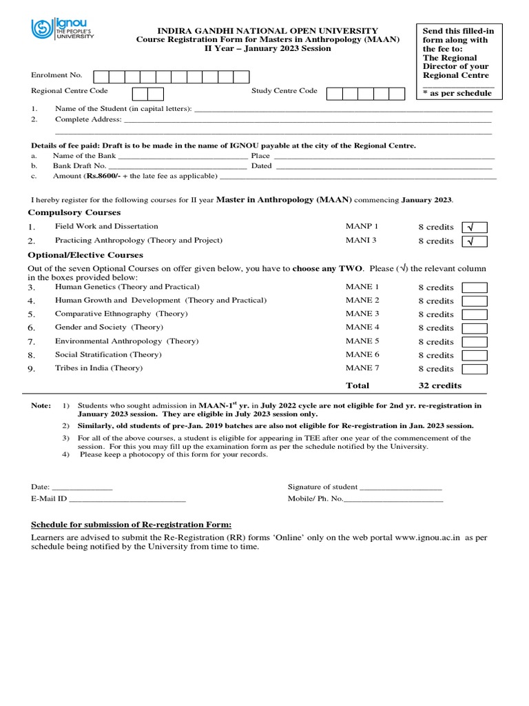 Course Registration Forms for Postgraduate Studies: Masters in ...