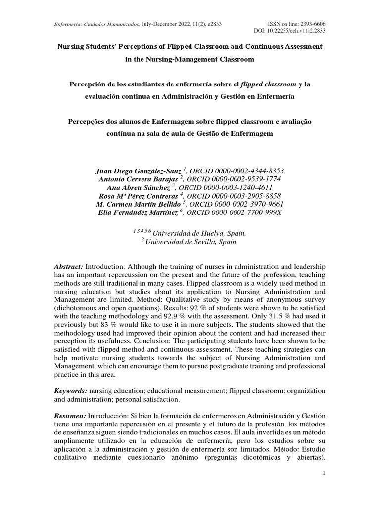 Nursing Students' Perceptions of Flipped Classroom and Continuous ...