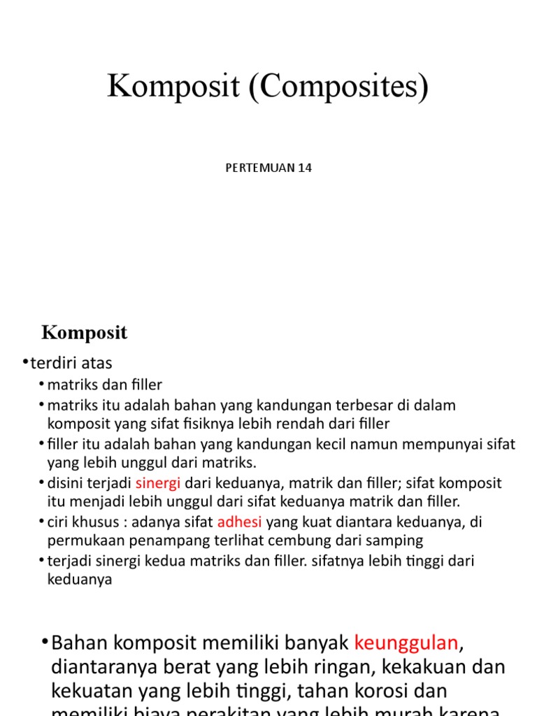 Komposit (Composites): Bahan Multifungsi dengan Sifat Unggul | PDF