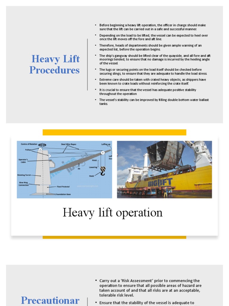 Heavy Lift Procedures | PDF | Crane (Machine) | Ships