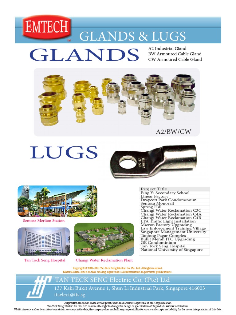 Emtech Glands Lugs | PDF | Screw | Equipment