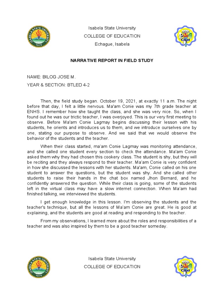 Fs 1 Narrative Report | PDF | Teachers | Cognitive Science