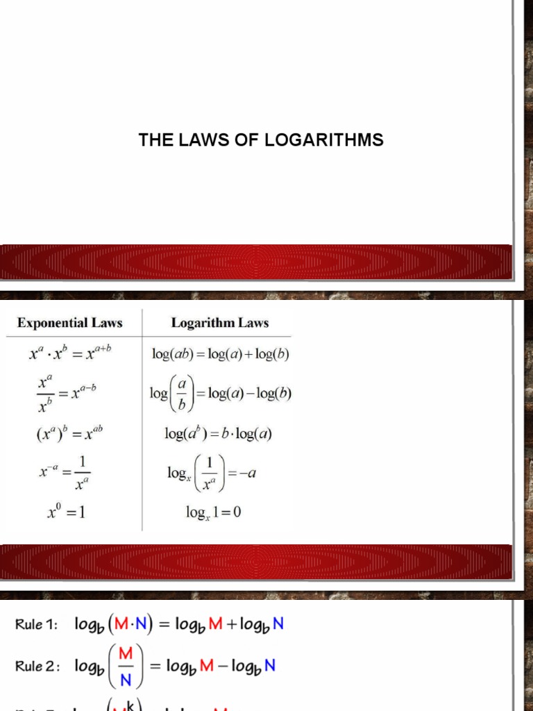 Laws of Logarithms Abm Humss | PDF