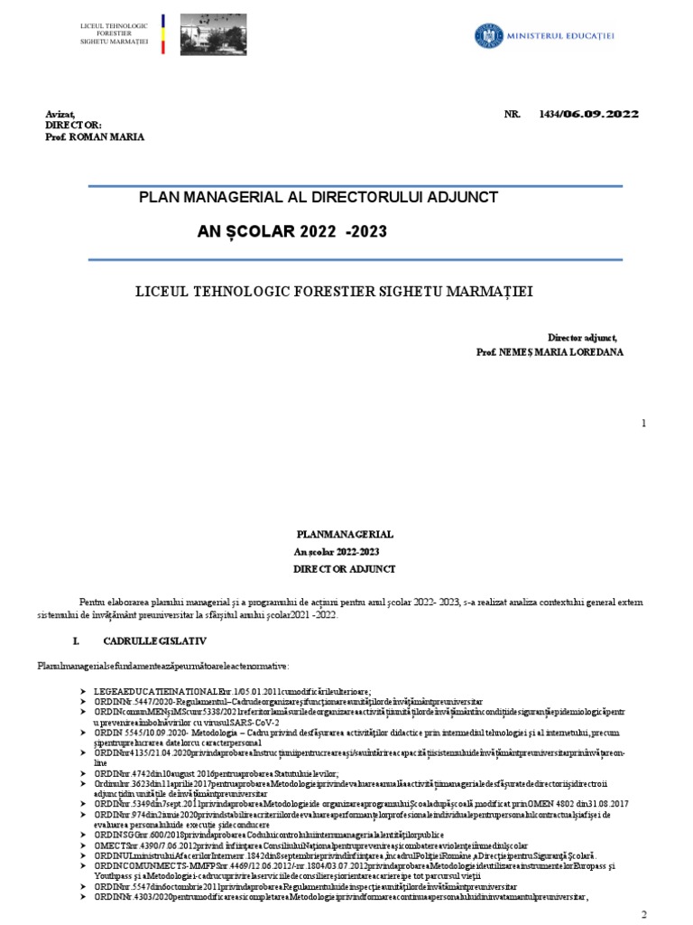 Plan Managerial Dir Adjunct 2021 2022 | PDF