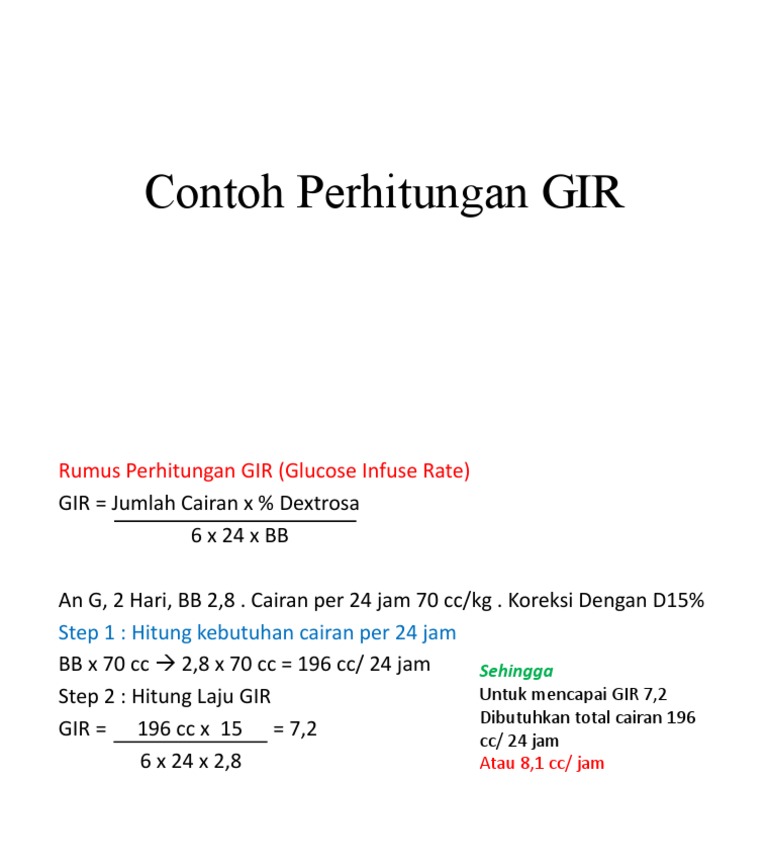 Perhitungan GIR Neonatus | PDF
