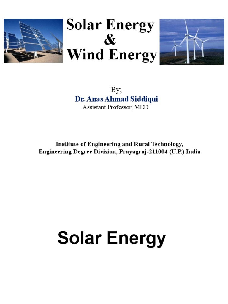 Solar and Wind Energy | PDF | Wind Turbine | Solar Energy
