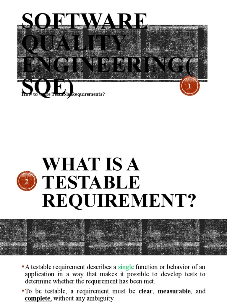 Week - 5 - Lecture - 1 - How To Write Testable Requirements | PDF ...