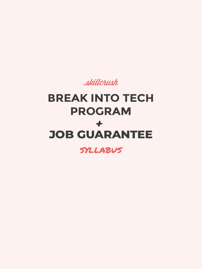 Break Into Tech - Syllabus - Get Hired Track Updates | PDF | Websites ...