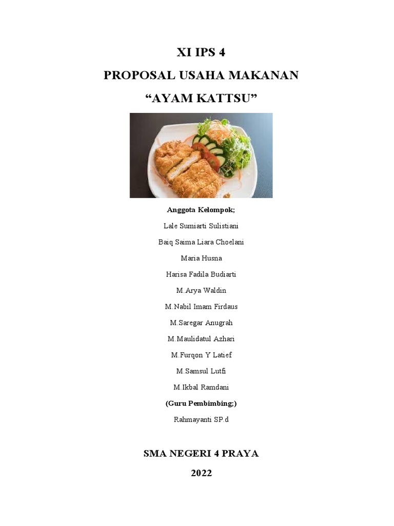 Proposal Usaha Kuliner Ayam Kattssu | PDF