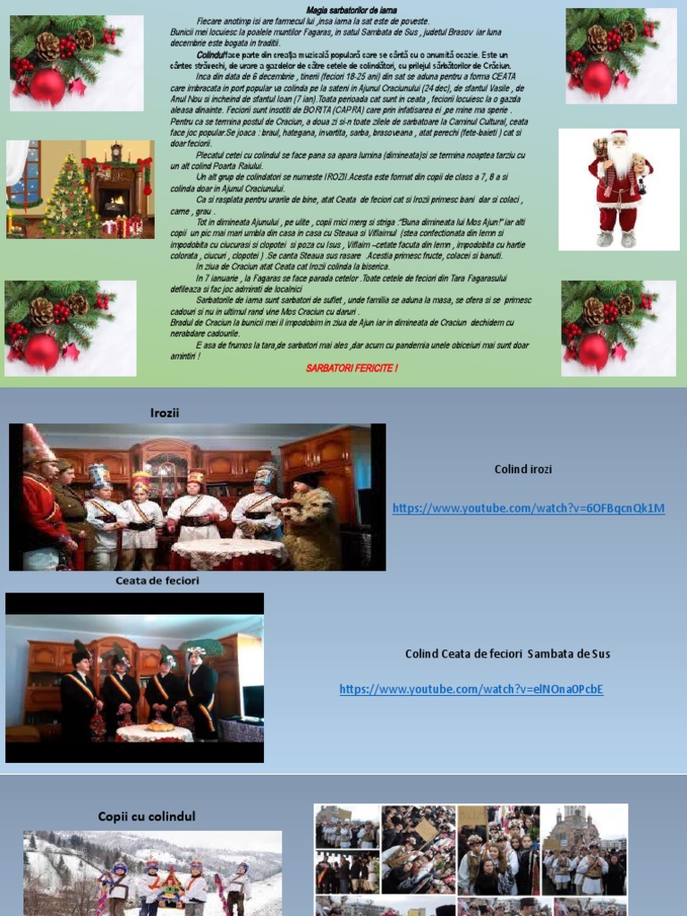 Proiect Traditii Si Obiceiuri de Iarna Bejan Aaron | PDF