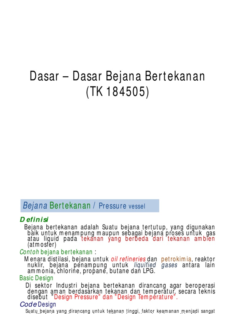 3 - Dasar Bejana Bertekanan | PDF