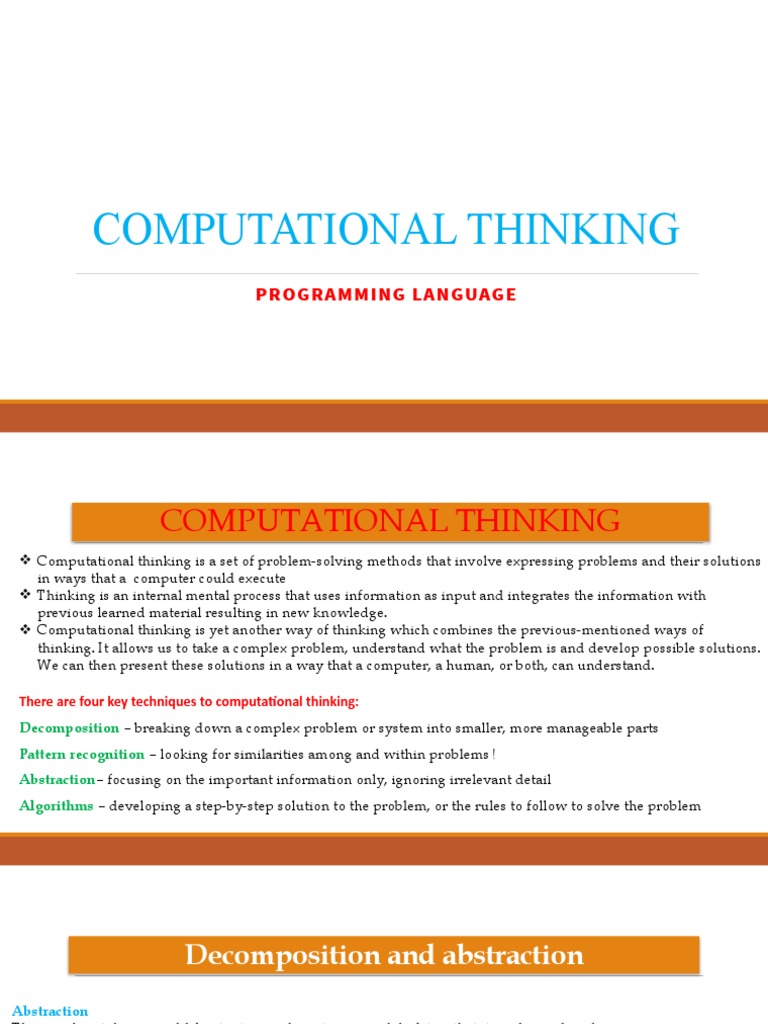 Computational Thinking | PDF | Input/Output | Thought Computational Thinking | PDF | Input/Output | Thought