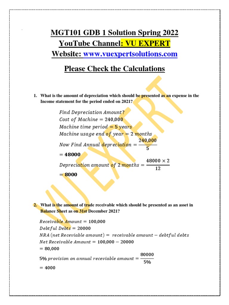 Mgt101 GDB 1 Sol 2022 Vu Expert | PDF