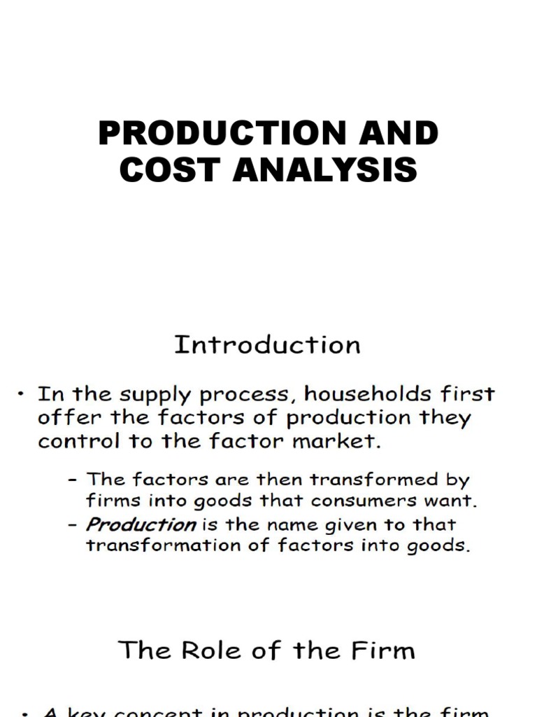 Production and Cost Analysis | PDF